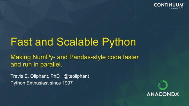 Fast and Scalable Python | PPT