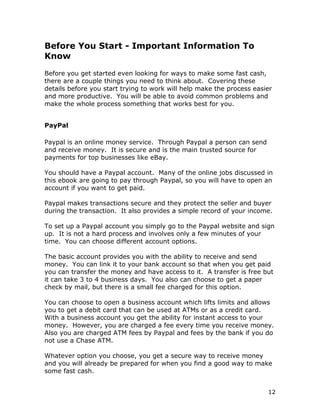 Fast cash now | PDF | Career Advice | Careers