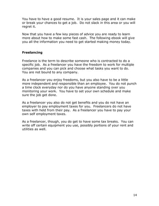 Fast cash now | PDF | Career Advice | Careers