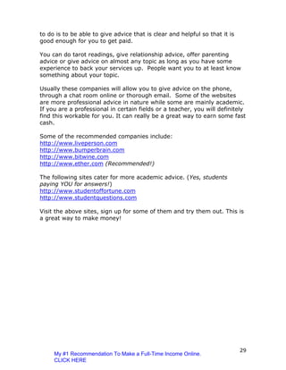 Fast cash now | PDF | Career Advice | Careers