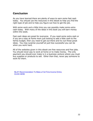 Fast cash now | PDF | Career Advice | Careers