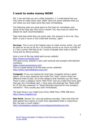 Fast cash now | PDF | Career Advice | Careers