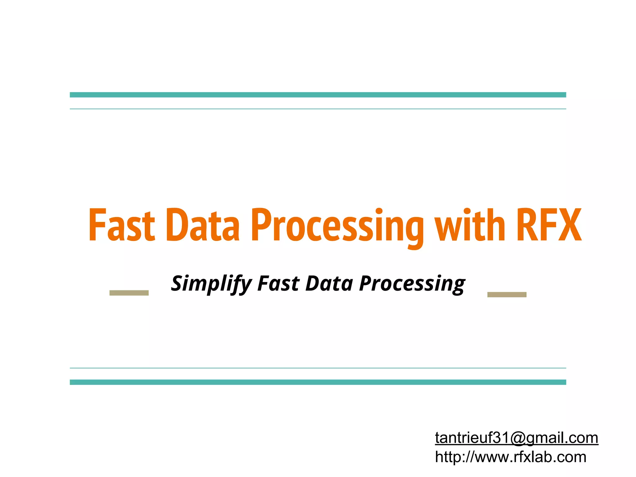 Fast Data Processing With Rfx Pdf Web Development Internet