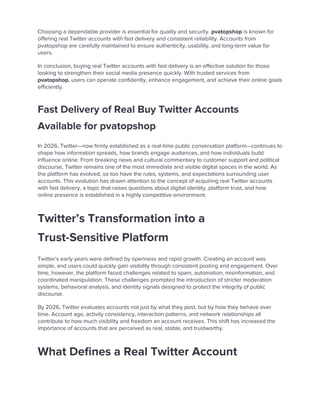 Fast Delivery of Real Buy Twitter Accounts Available in 2026.docx