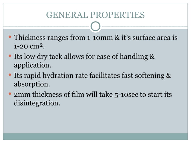 Fast dissolving oral films | PPT | Dental Health | Diseases and Conditions