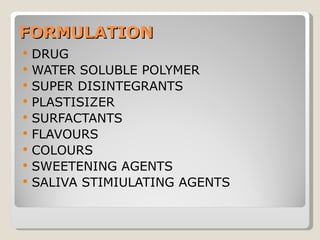 Fast dissolving oral films | PPT