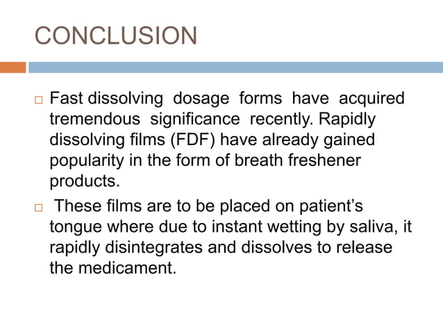 Fast dissolving tablets | PPTX