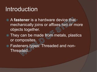 Fasteners Presentation | PPTX