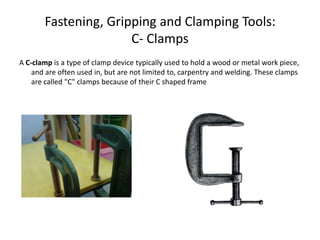 Fastening, gripping and clamping tools | PPTX