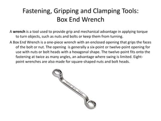 Fastening, gripping and clamping tools | PPTX