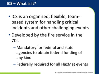 Faster, Stronger Crisis Response With ICS for Business | PDF