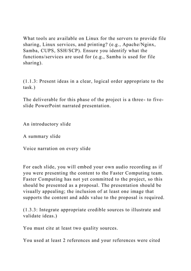 Faster Computing has contacted Go2Linux and requested a brief pr.docx