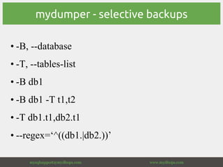 MyDUMPER : Faster logical backups and restores | PPT