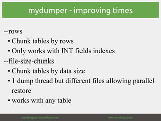 MyDUMPER : Faster logical backups and restores | PPT