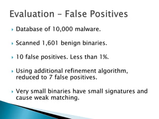 Faster, More Effective Flowgraph-based Malware Classification | PPT