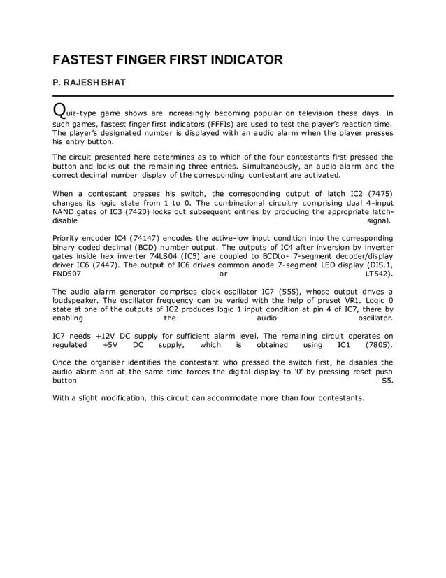 Fastest finger first indicator | DOCX | Digital Audio | Computer ...