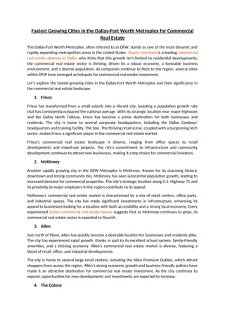 Fastest Growing Cities in the Dallas-Fort Worth Metroplex for ...