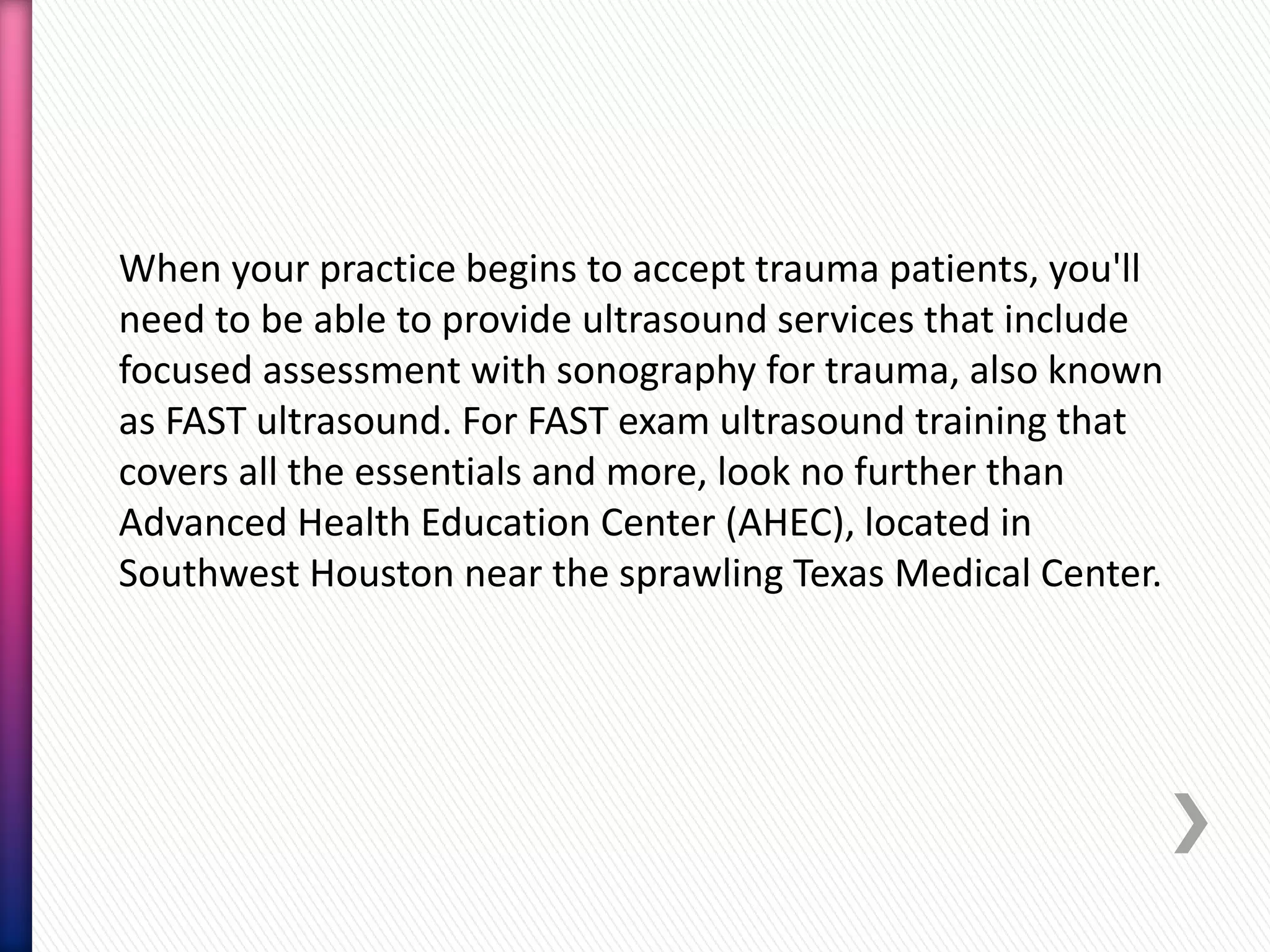 Fast exam ultrasound training | PDF