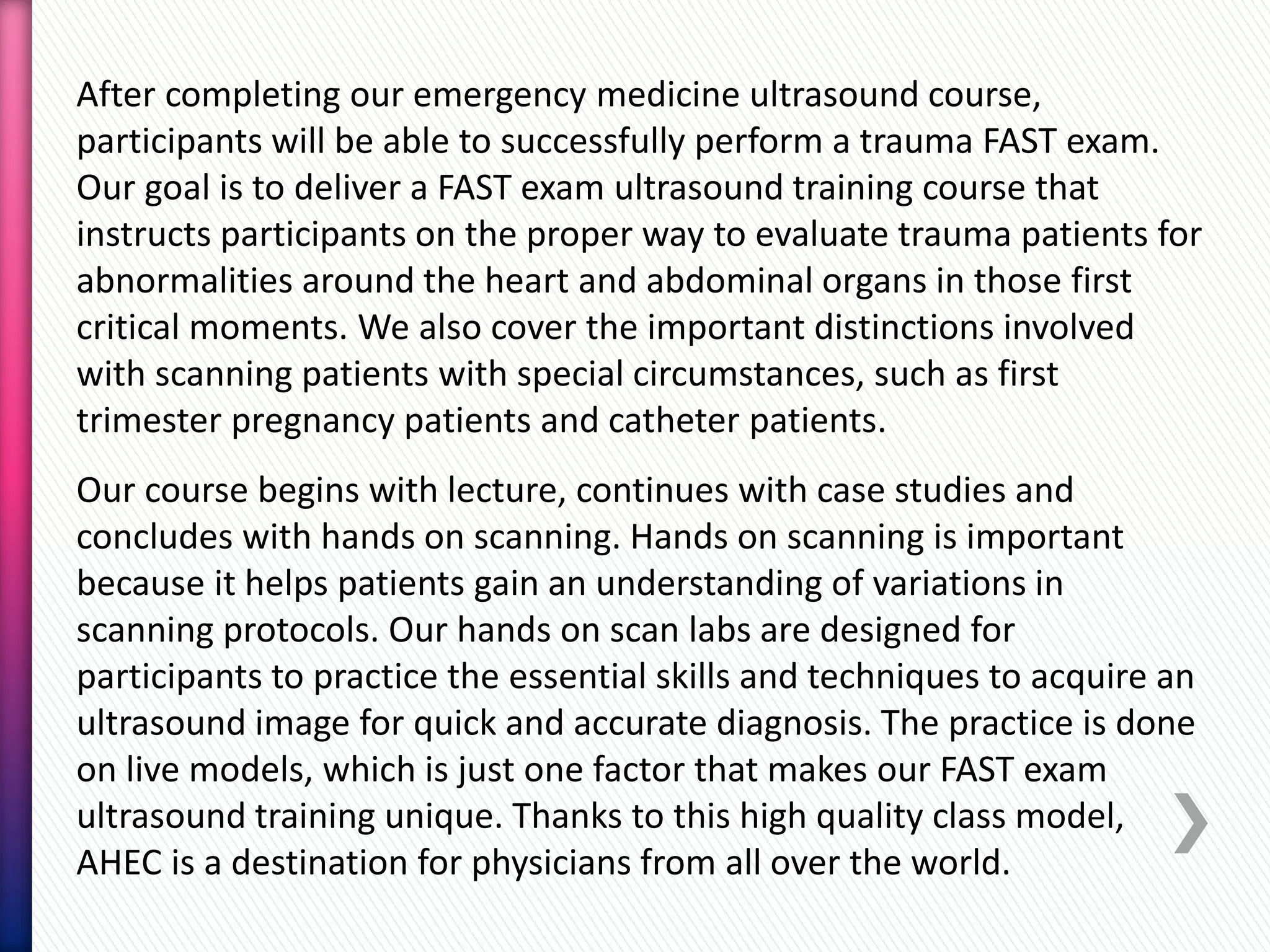 Fast exam ultrasound training | PDF
