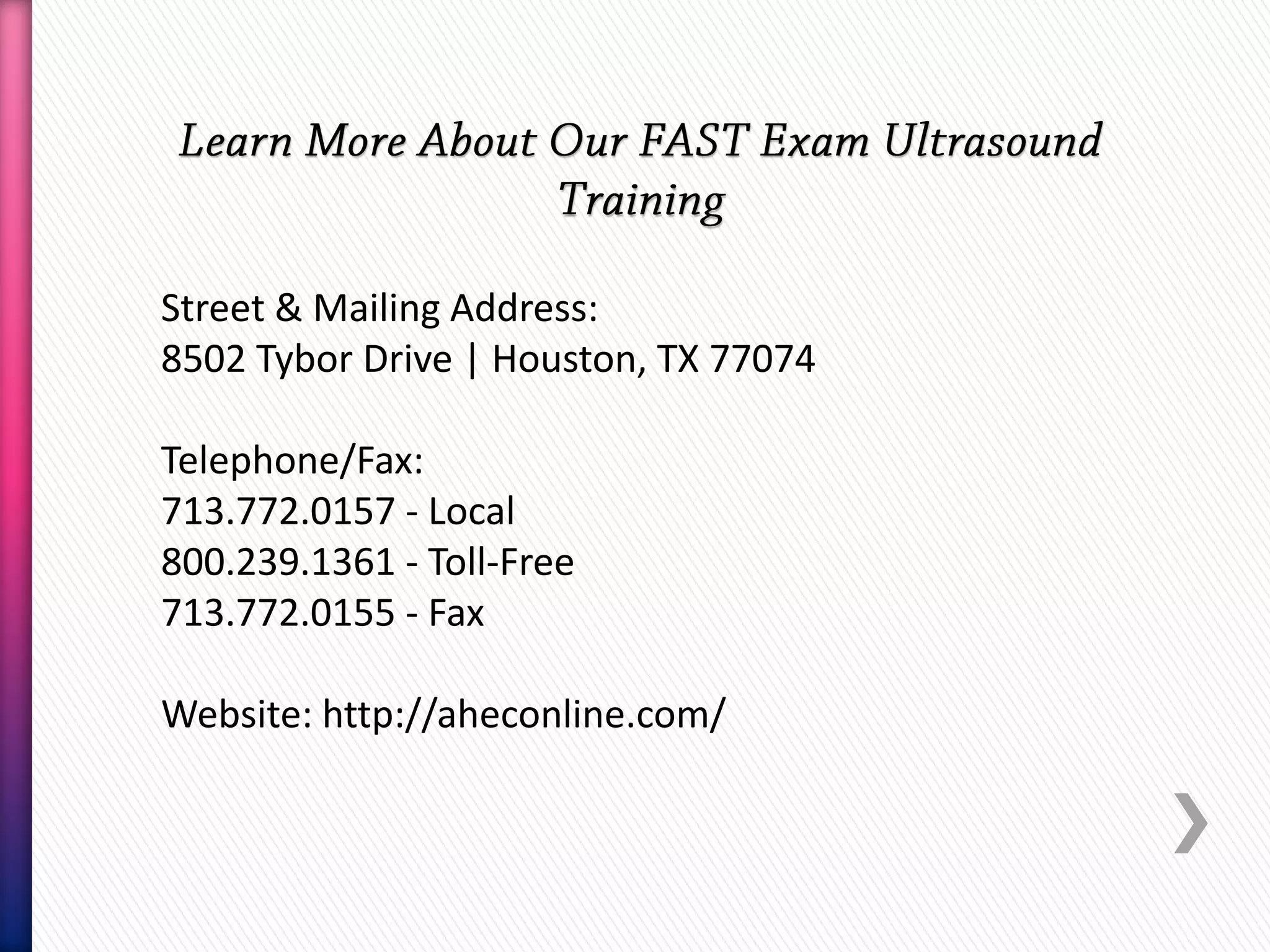 Fast exam ultrasound training | PPT