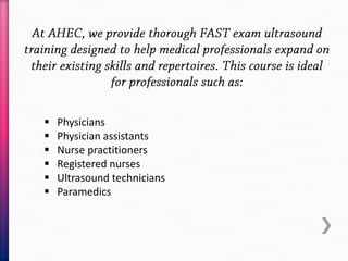 Fast exam ultrasound training | PPT
