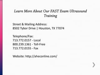 Fast exam ultrasound training | PPT