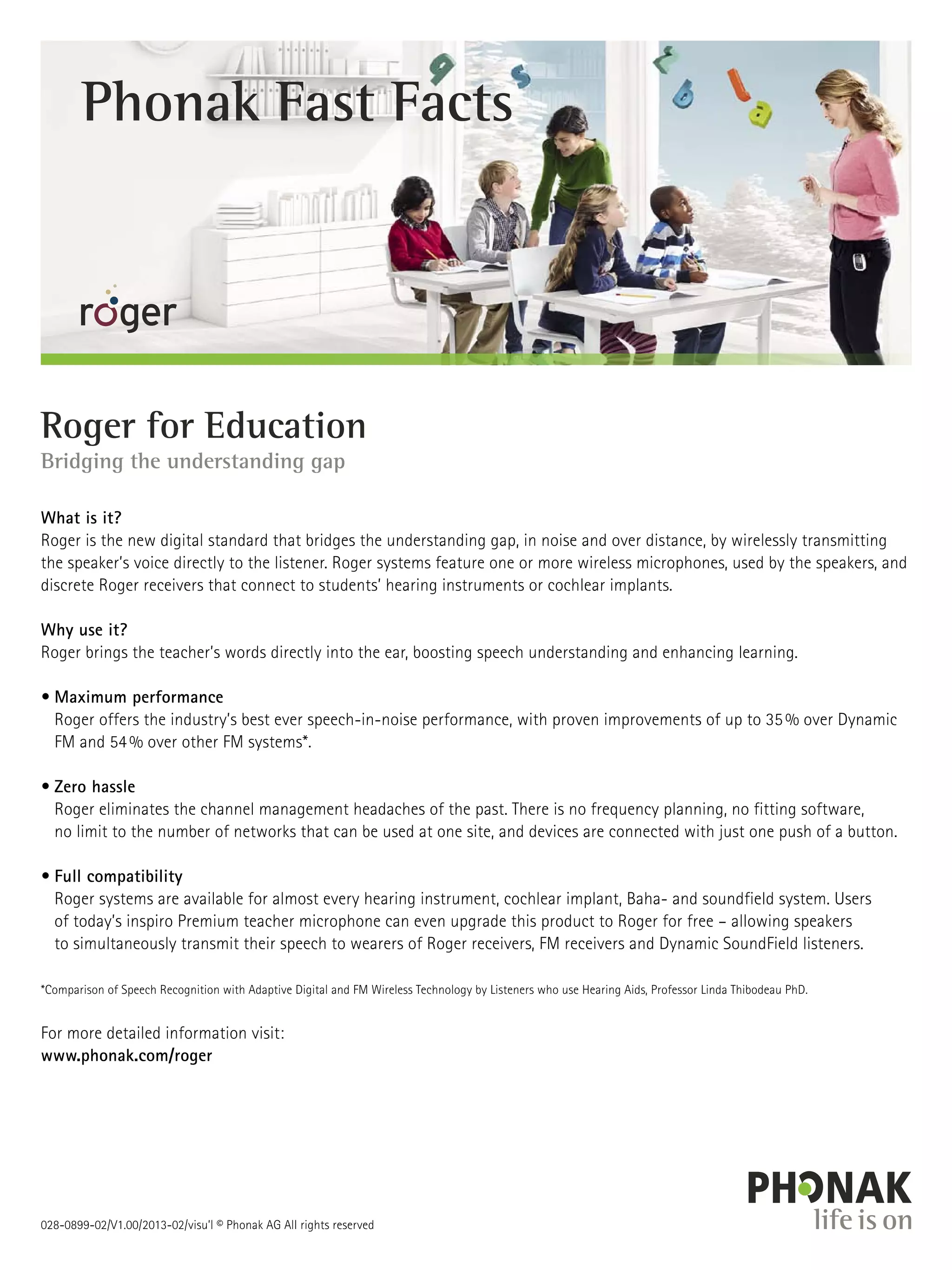 Phonak Fast facts - Roger for education | PDF
