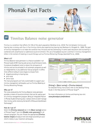 Phonak Fast facts - tinnitus balance noise generator | PDF | Ear, Nose ...
