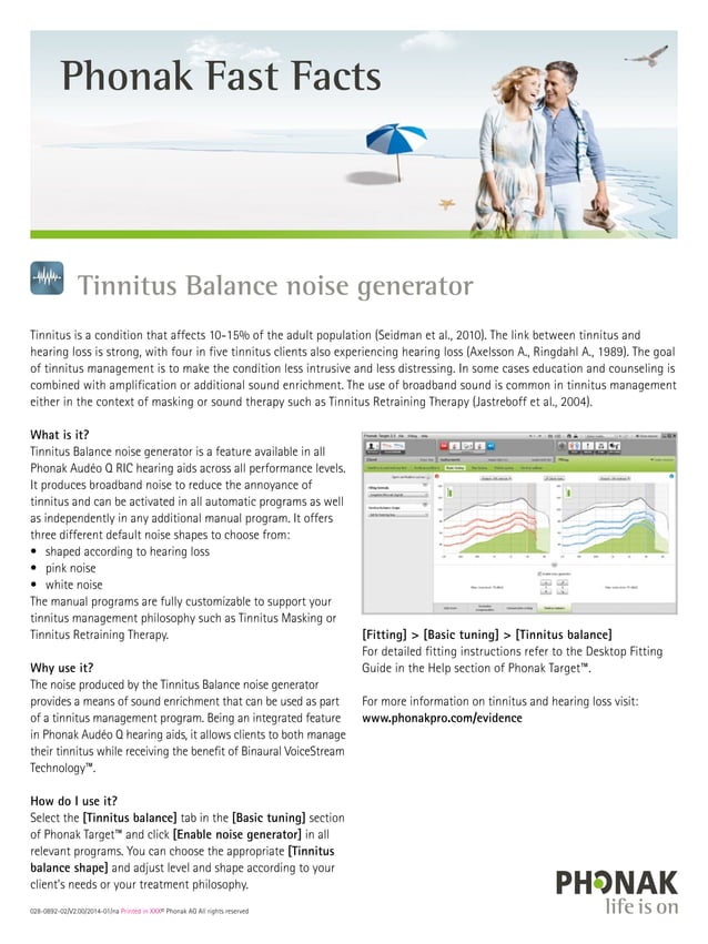 Phonak Fast facts - tinnitus balance noise generator | PDF