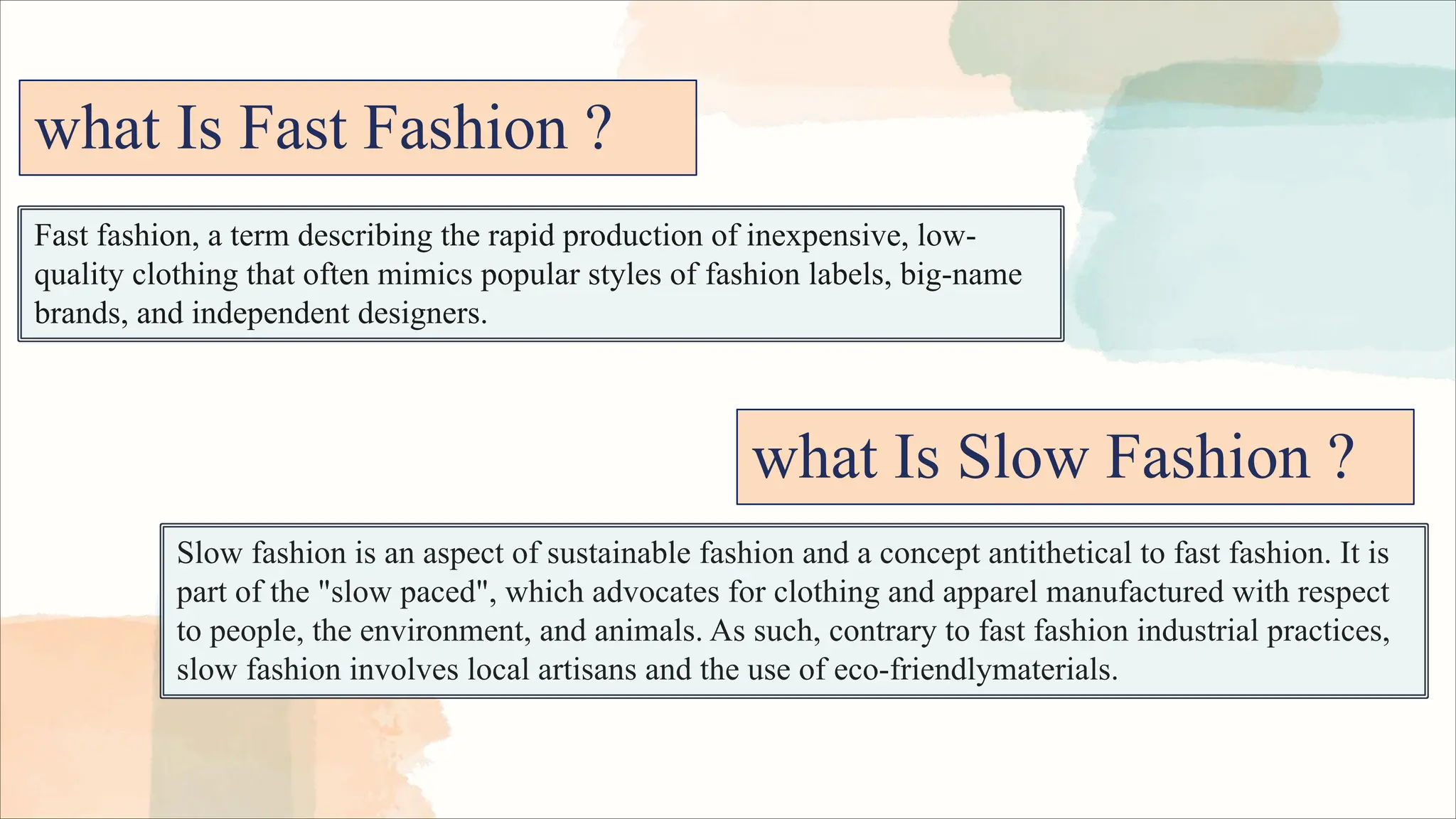 What is Fast Fashion and Slow Fashion ?? | PDF