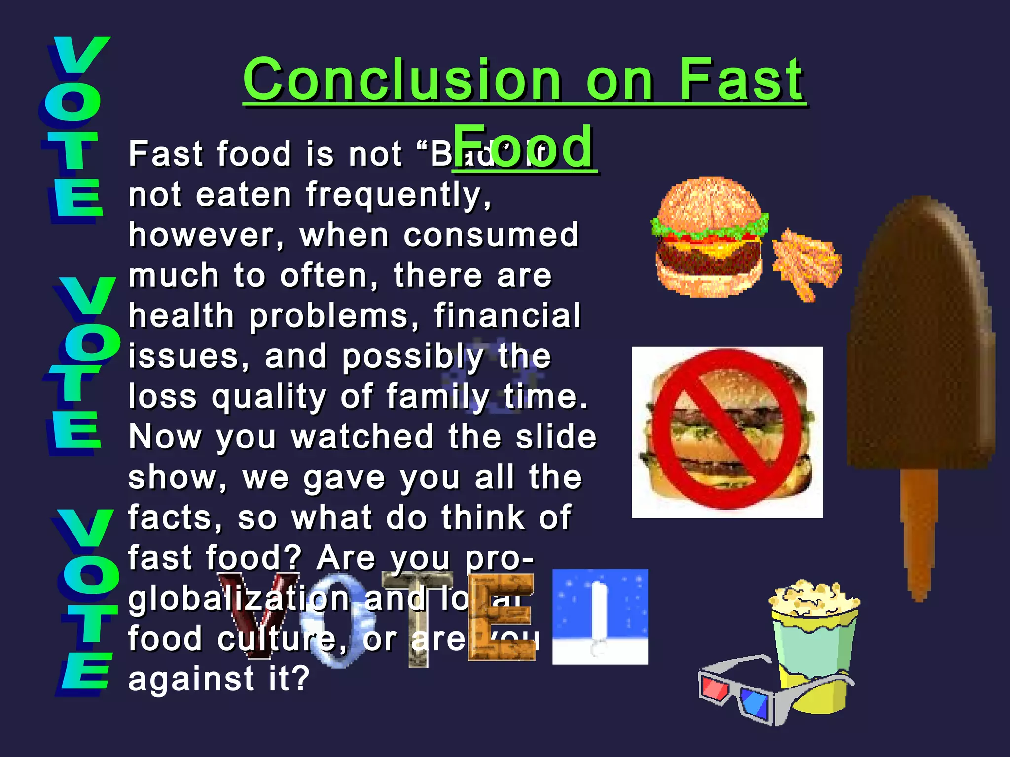 Power Point Presentation on Traditional and Fast Food | PPT