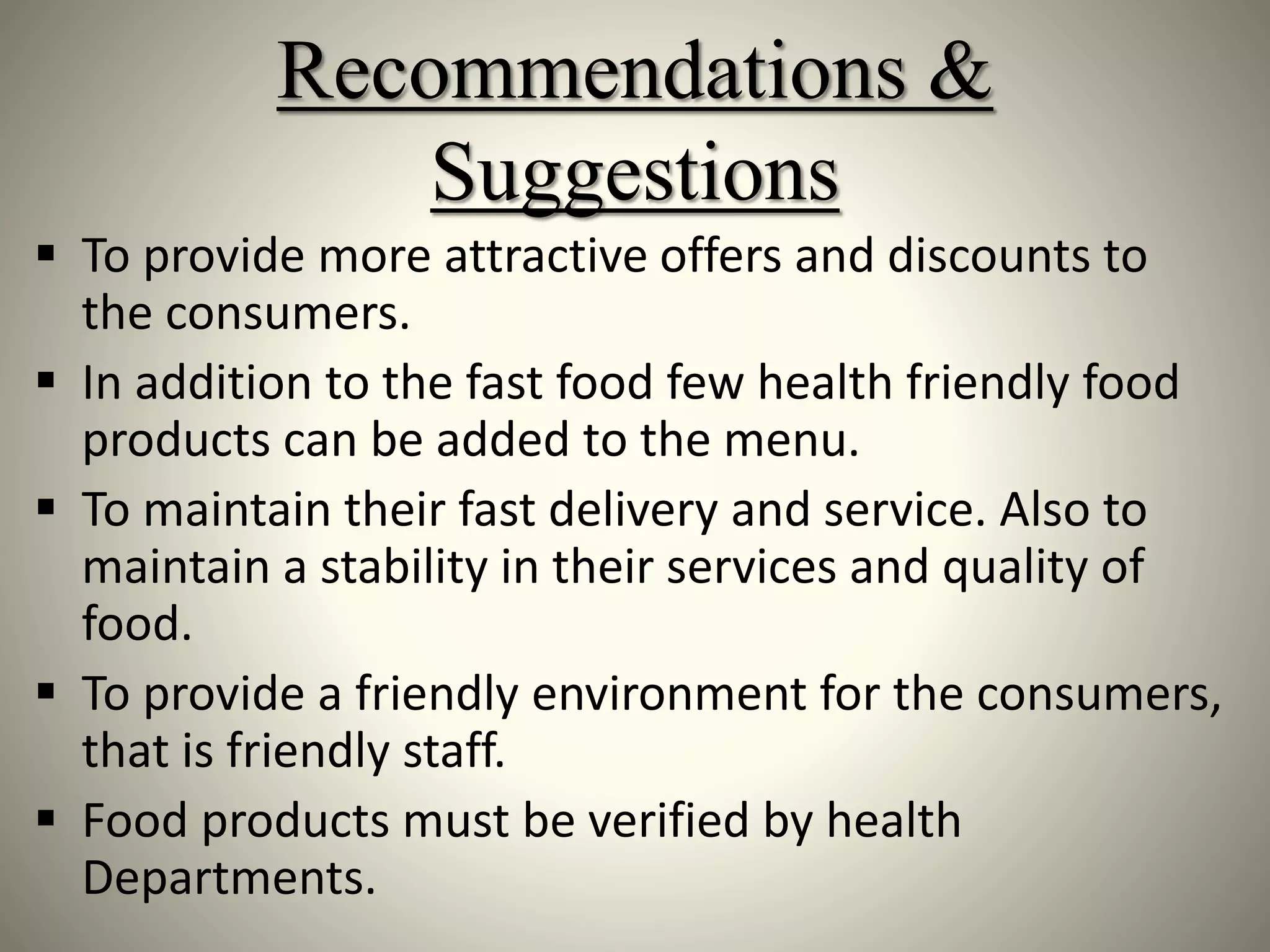 CONSUMER PERCEPTION TOWARDS FAST FOOD INDUSTRY | PPT