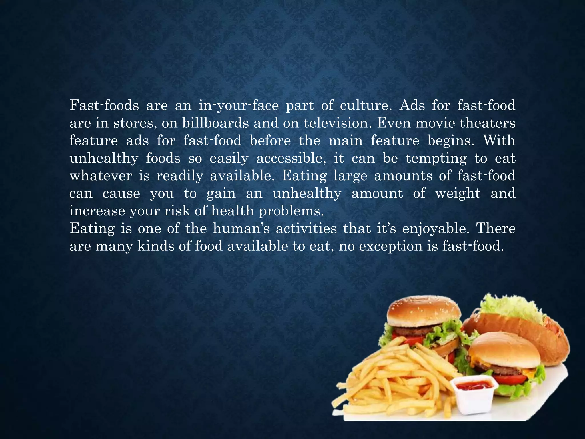 Fast food: benefits and health risks | PPT