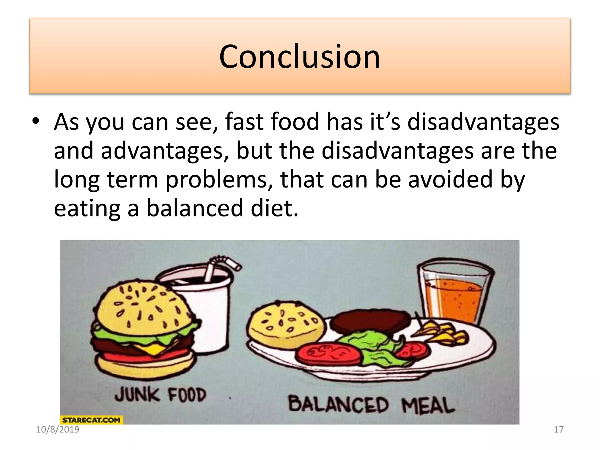 Fast food, advantages and disadvantages | PPTX