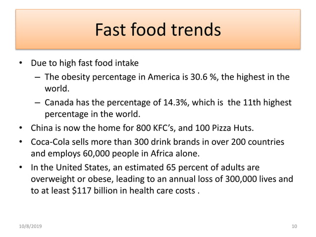 Fast food, advantages and disadvantages | PPTX | Nutrition | Healthy Living