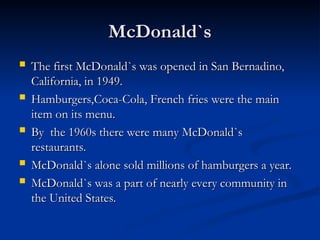 Presentation for students Fast Food in the World.ppt