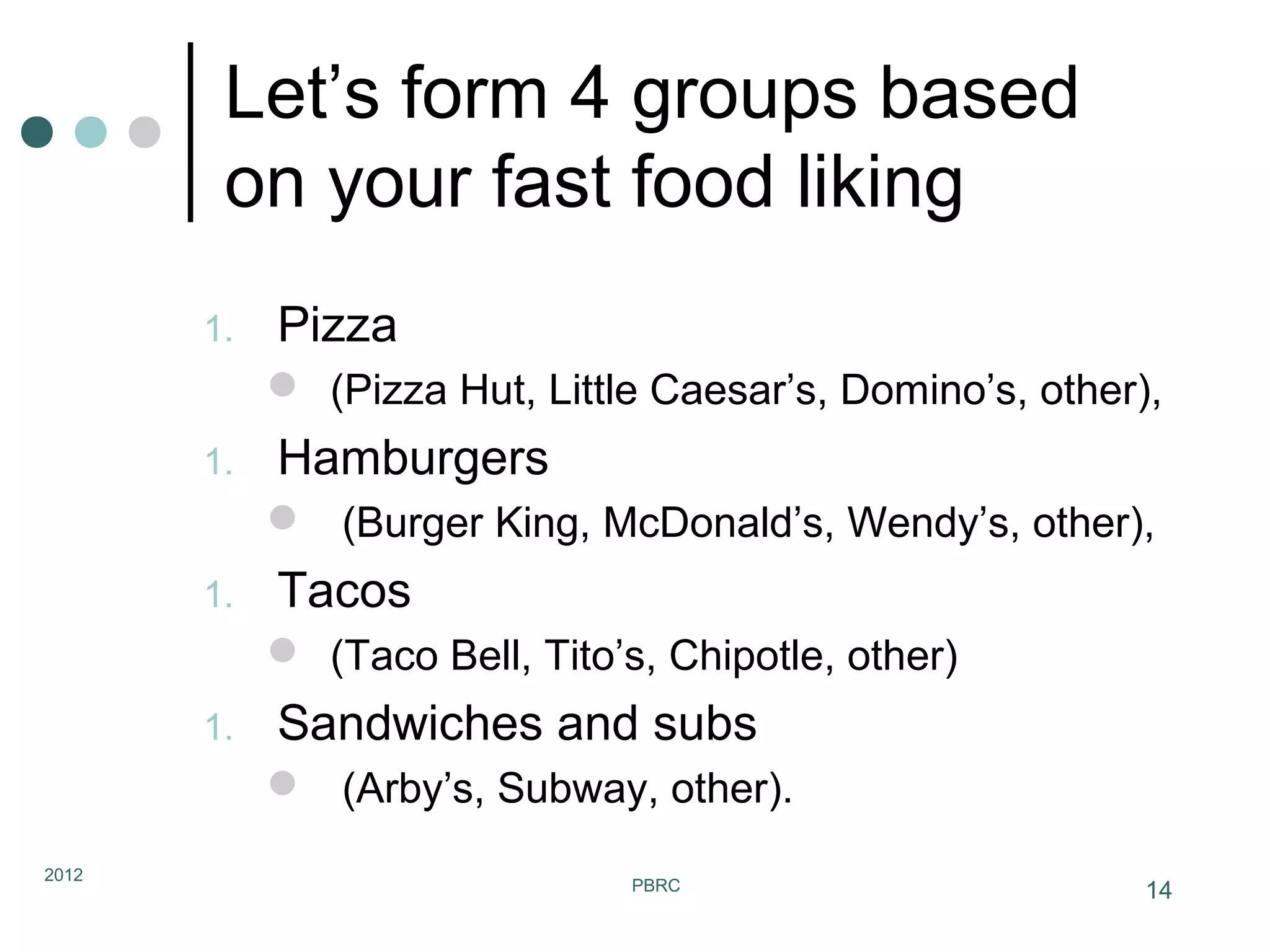 Fast food facts for teen Unit 7 | PPT