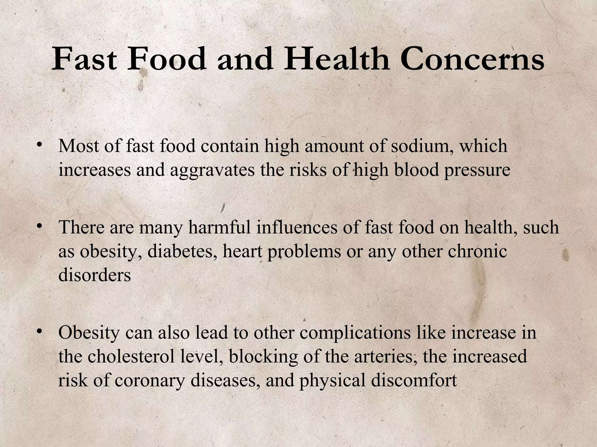 impact of fast food | PPT