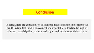 fast food and health relation entre la sante et le l alimentation | PPTX