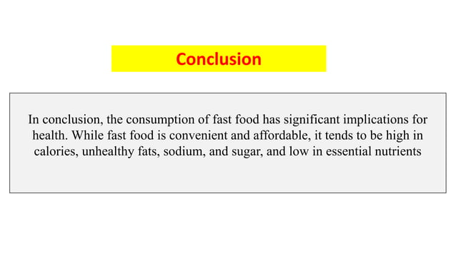 fast food and health relation entre la sante et le l alimentation | PPT