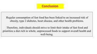 fast food and health relation entre la sante et le l alimentation | PPTX
