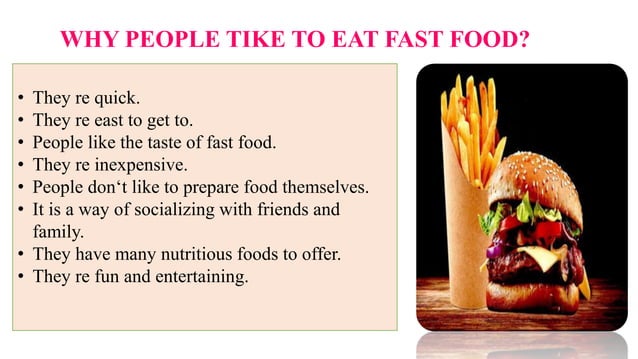 fast food and health relation entre la sante et le l alimentation | PPT