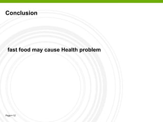 Fast food and its effect | PPT