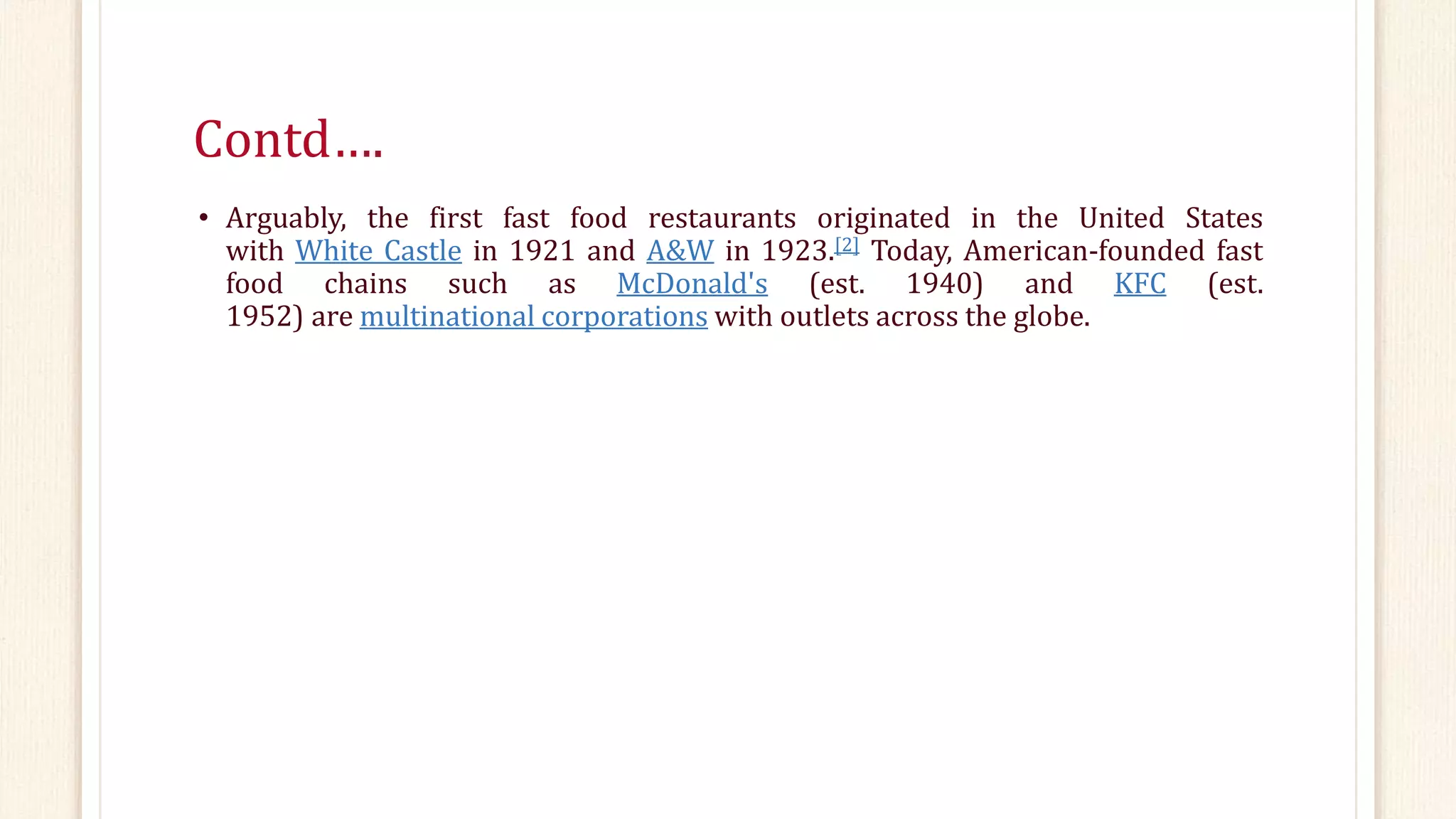 Fast food chain | PPTX