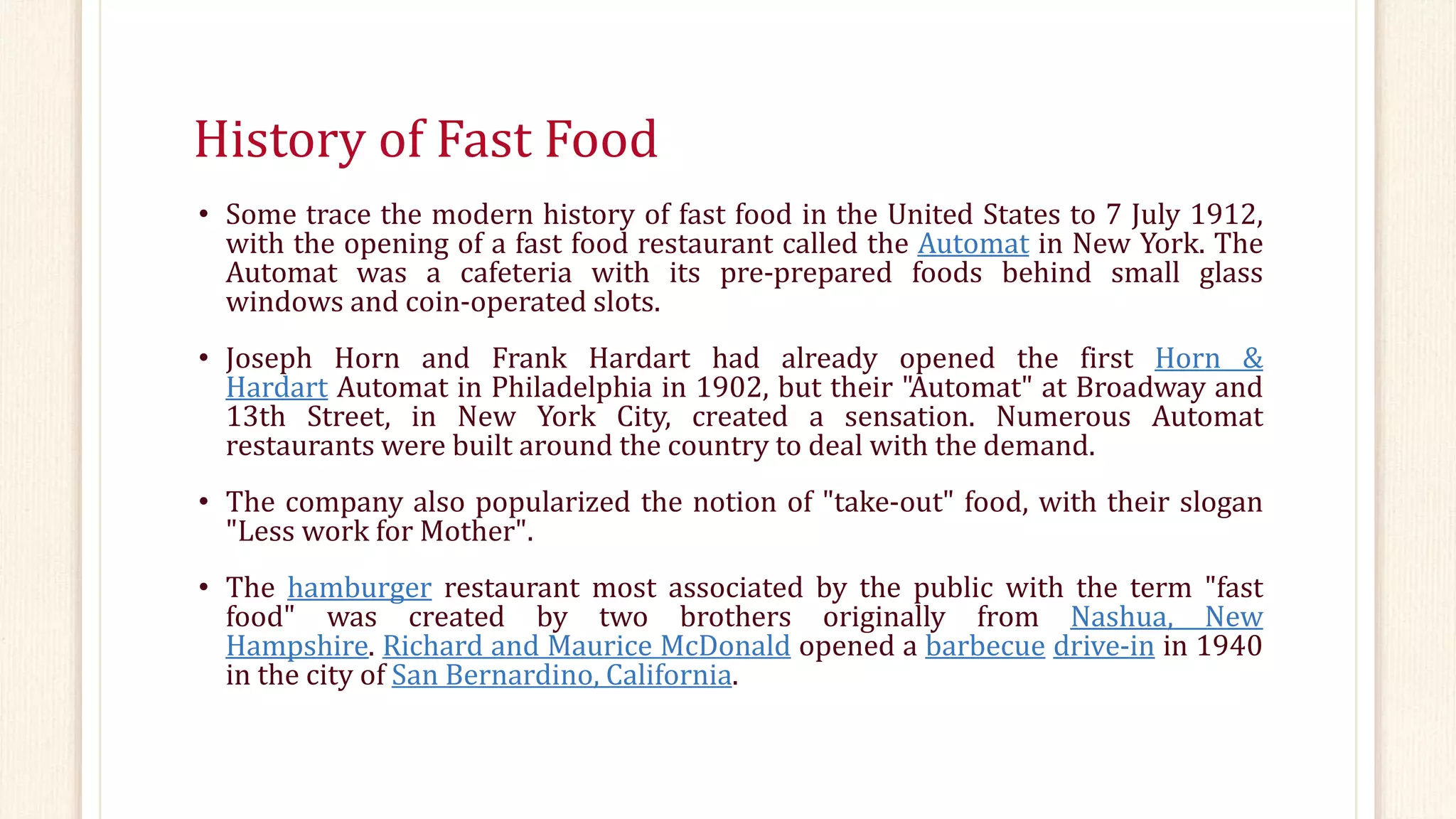 Fast food chain | PPTX