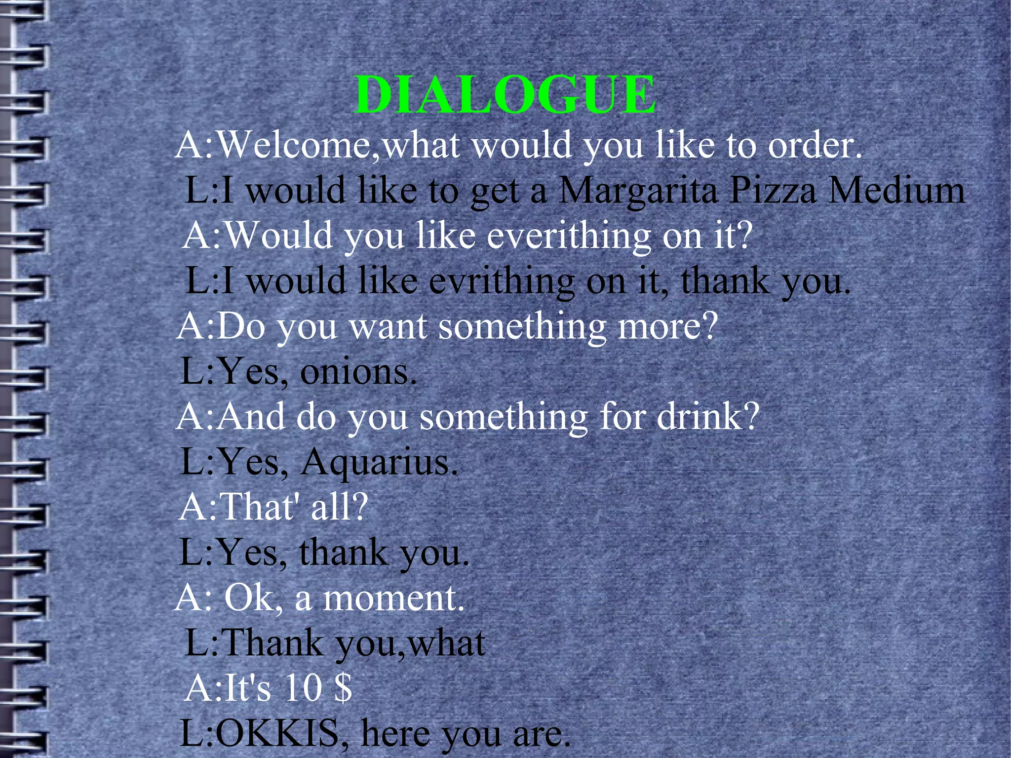 Fast food dialogue | PPT