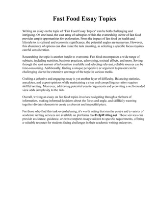Fast Food Essay Topics.pdf