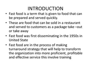 Fast food management | PPTX