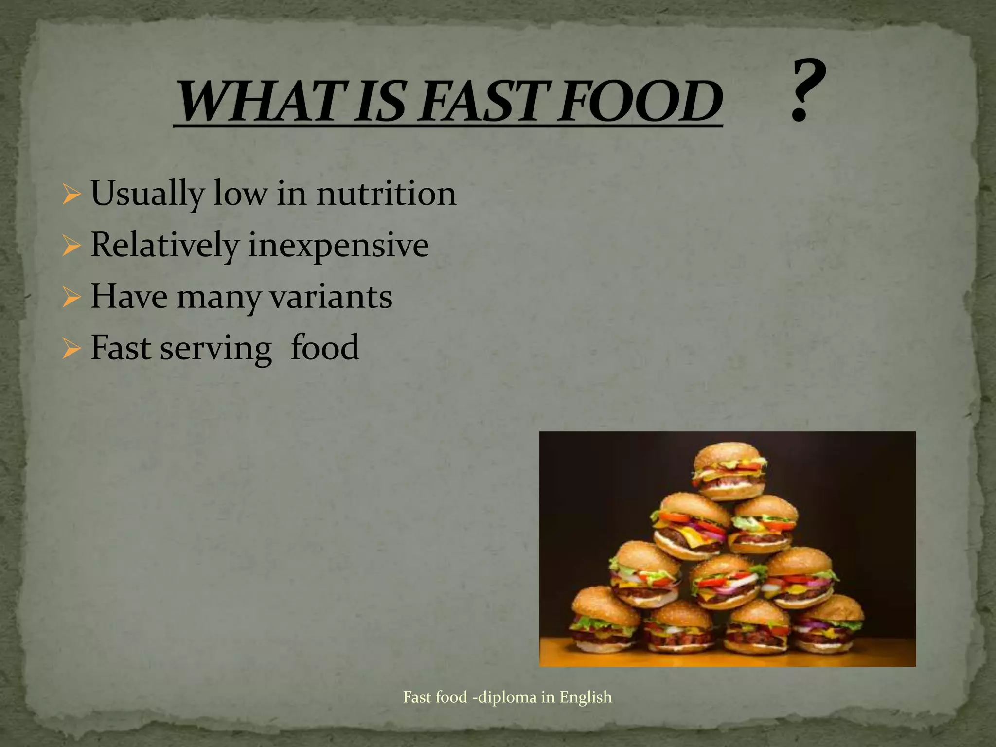 Fast food presentation | PPTX