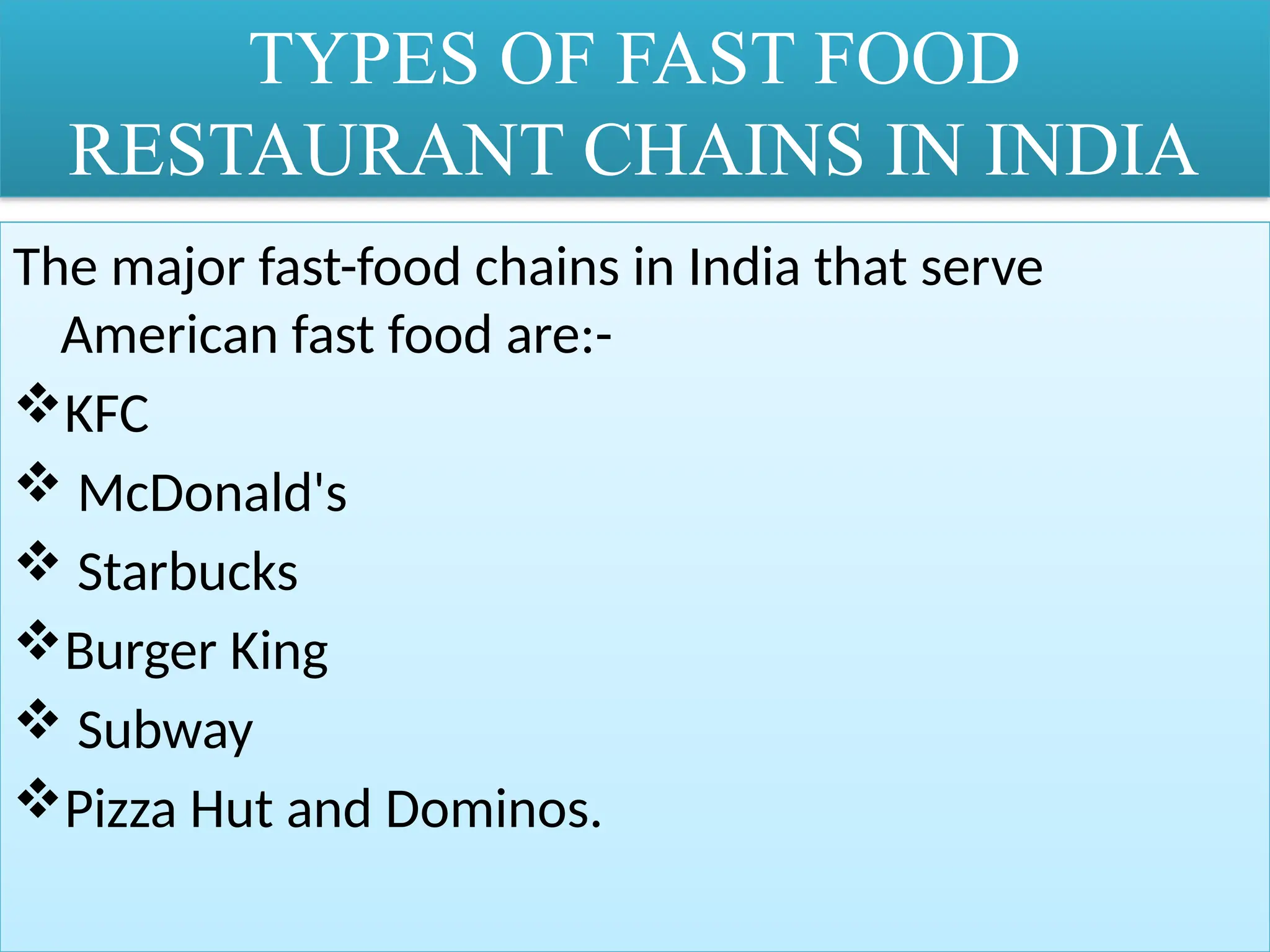fast food restaurant7 types of fast food restaurant.pptx